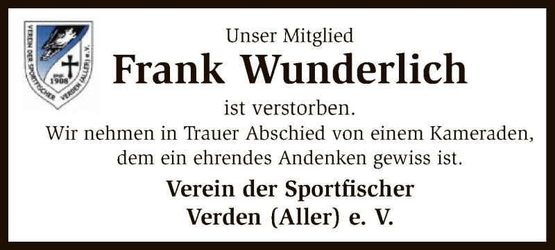 Traueranzeigen von Frank Wunderlich | trauer.kreiszeitung.de