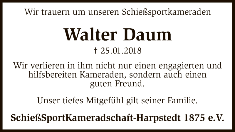 Traueranzeigen von Walter Daum | trauer.kreiszeitung.de