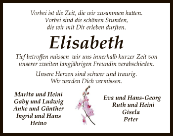 Traueranzeigen von Elisabeth | trauer.kreiszeitung.de