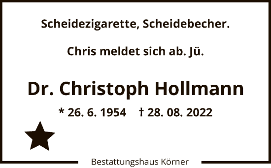 Traueranzeigen von Christoph Hollmann | trauer.kreiszeitung.de